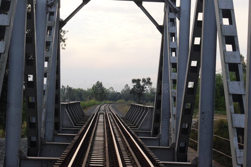 Beautiful Metal Made Railroad Bridge Stock Image - Image of railroad ...
