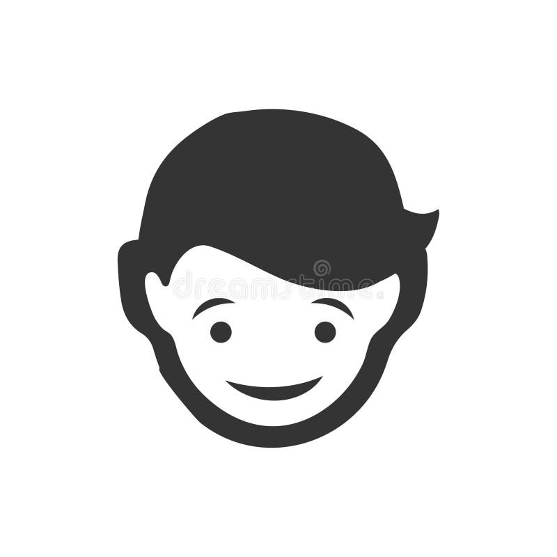 Boy Face Icon stock vector. Illustration of symbol, people - 120042584