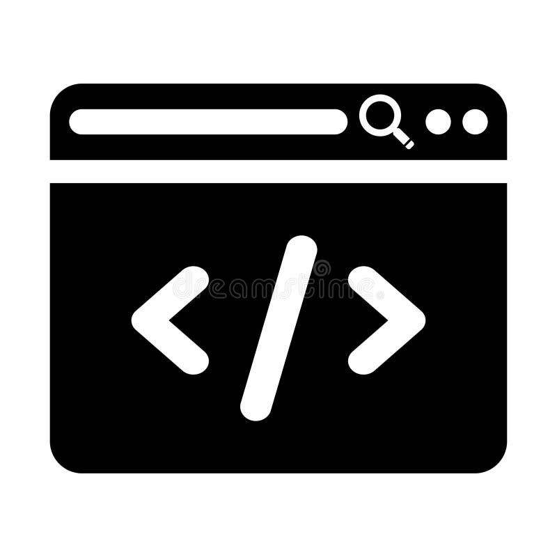Browser Code Icon stock vector. Illustration of vector - 274598009
