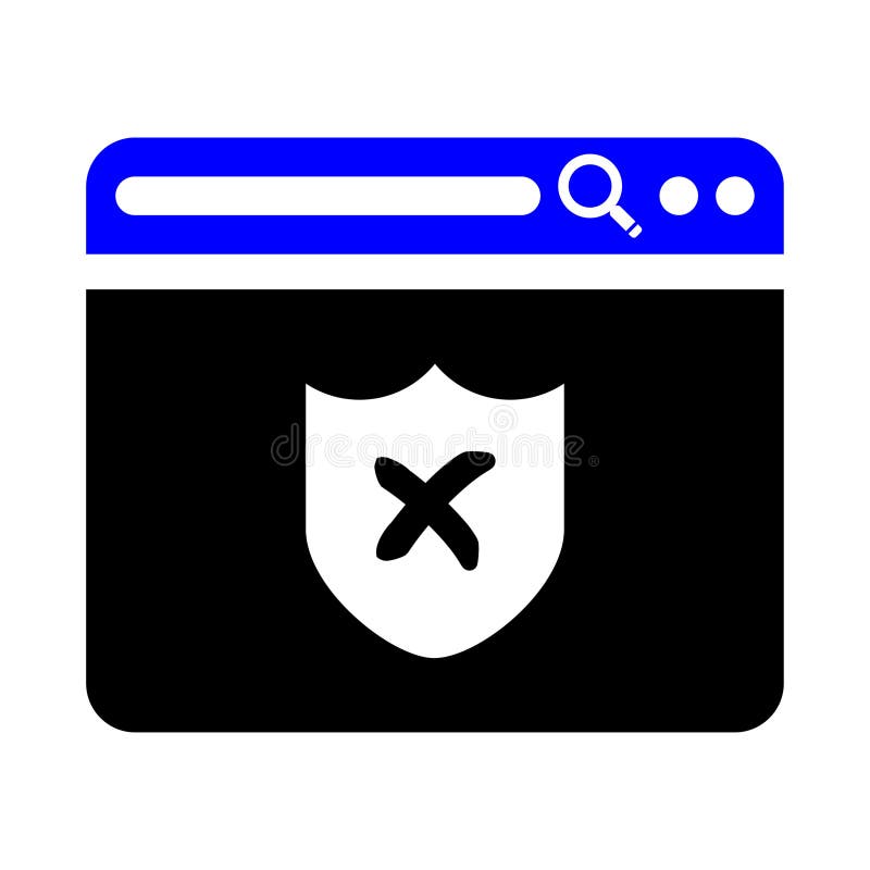 Browser Not Protected Icon stock vector. Illustration of protect ...
