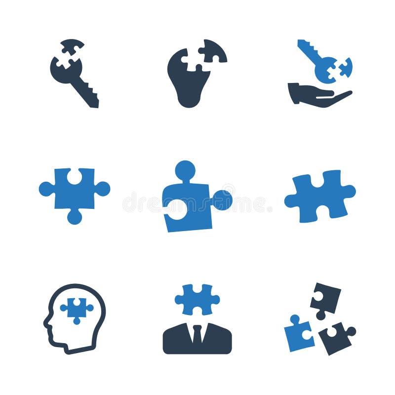 Business Solution Icons - Blue Version Stock Vector - Illustration of ...