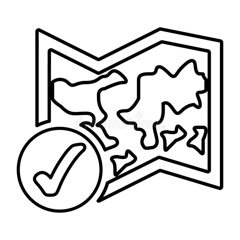 Check in Map Icon in Outline Style Stock Vector - Illustration of ...