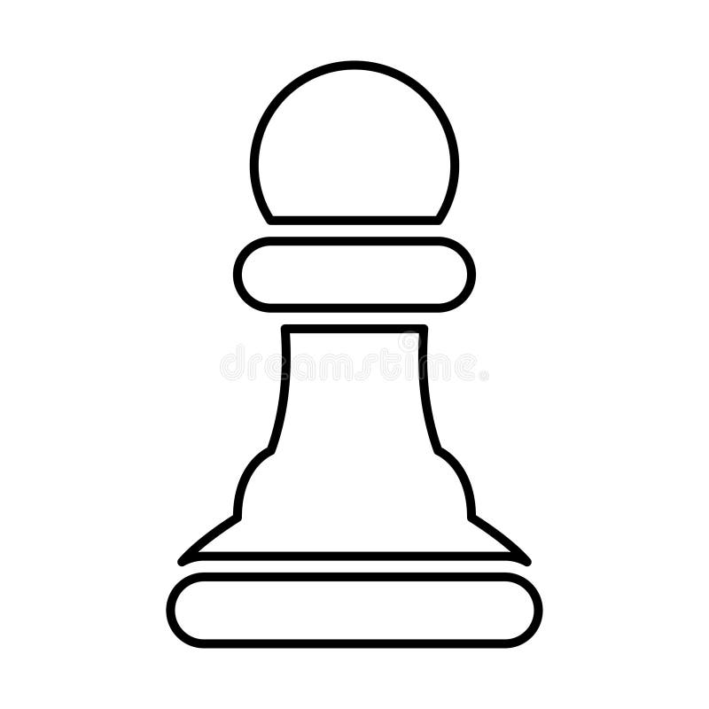 Chess Pawn Icon Line Vector Graphics Stock Vector - Illustration of ...