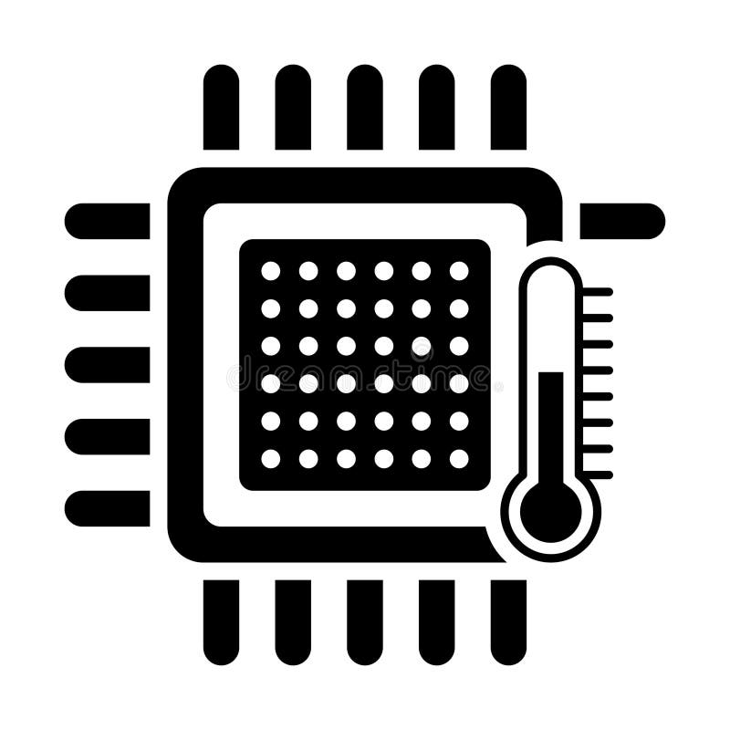 Cpu Temperature Icon stock vector. Illustration of microprocessor ...