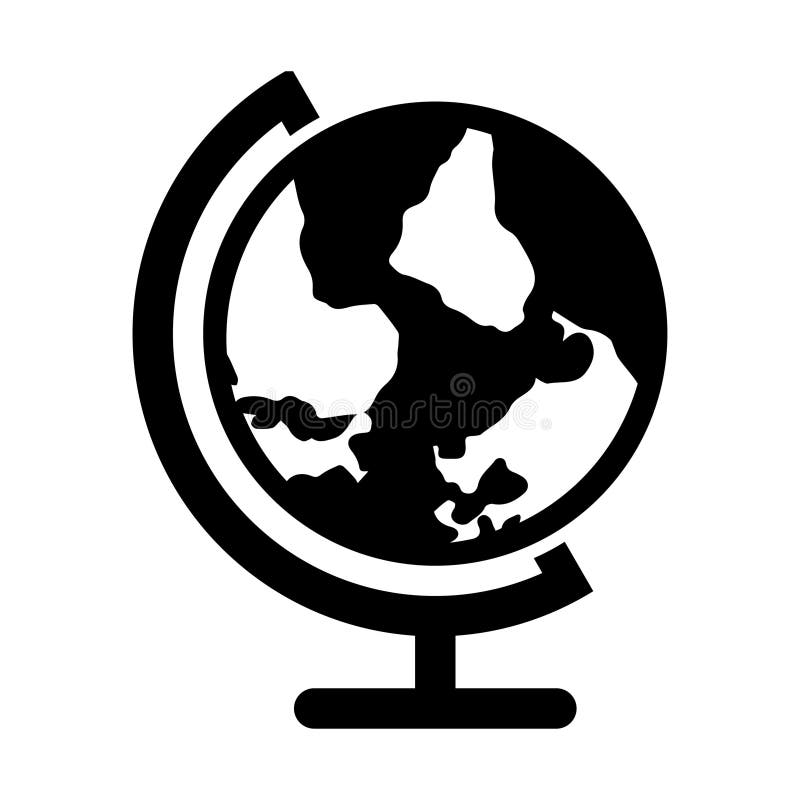 Earth Map World Icon in Outline Style Stock Vector - Illustration of ...