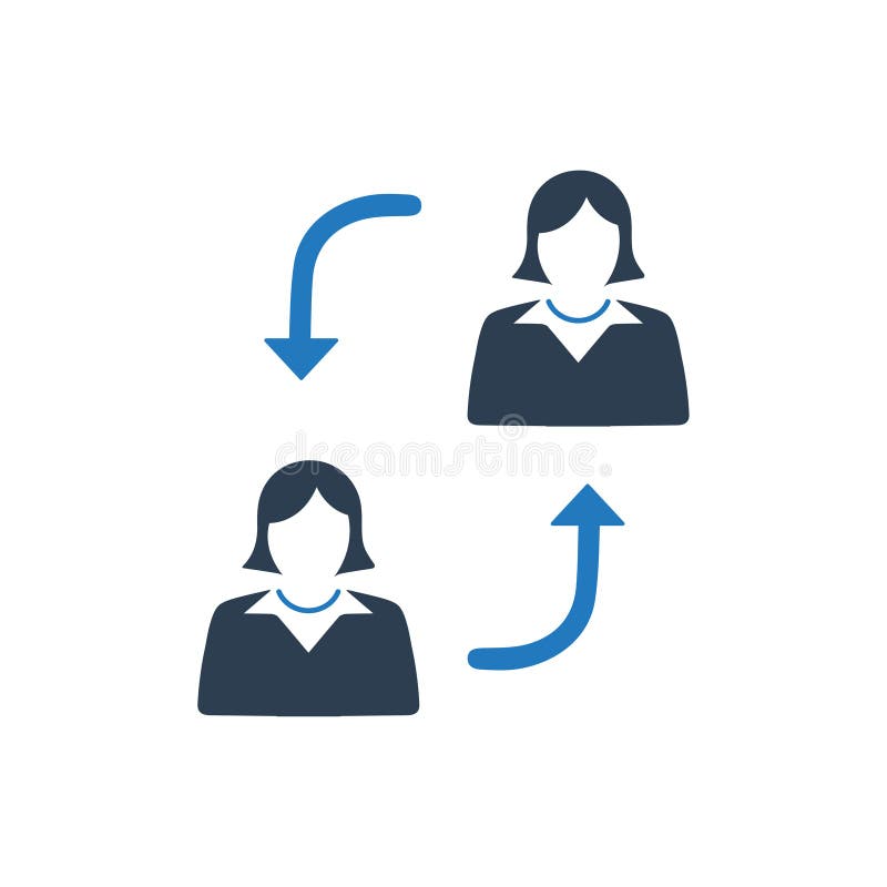 Replace Icon Vector Double Reverse Arrow Exchange Linear Sign for ...