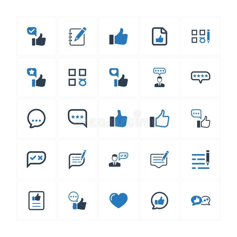 Feedback Icons - Blue Version Stock Vector - Illustration of sign, icon ...