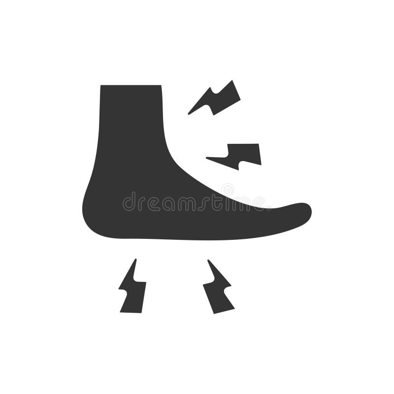 Foot Pain Icon stock vector. Illustration of itch, symbol - 111629547