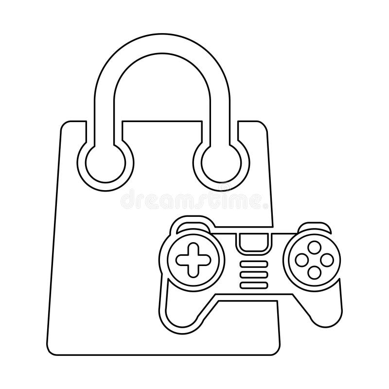 Game Store Icon Line Vector Graphics Stock Vector - Illustration of ...