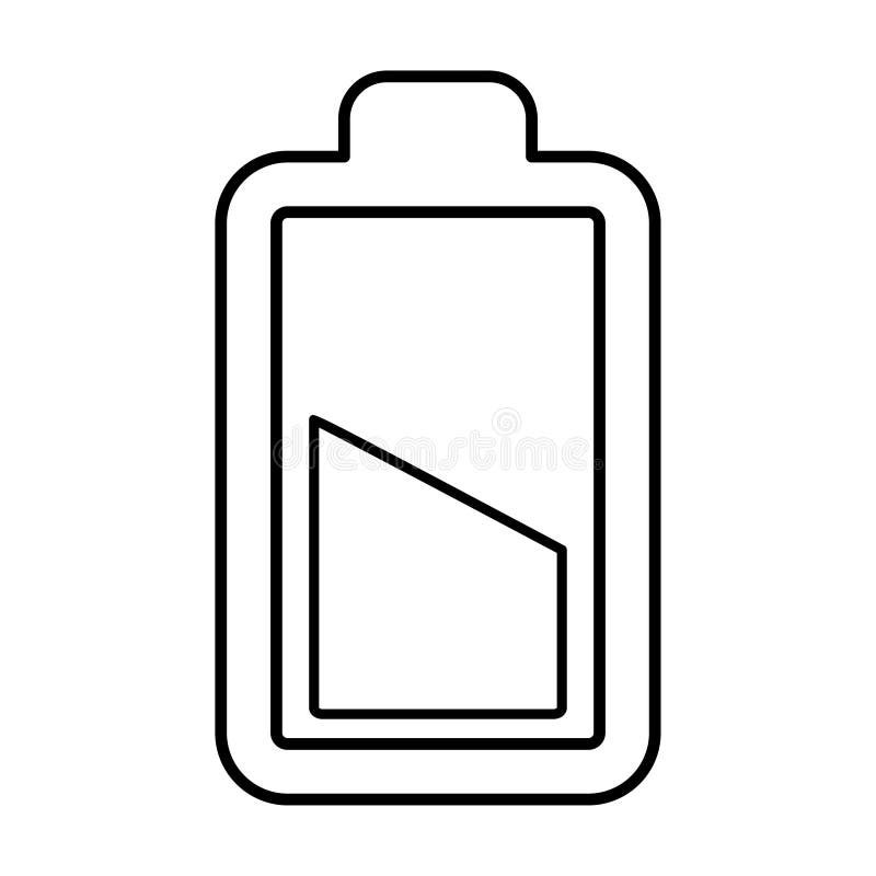 Half charge battery icon stock vector. Illustration of charge - 255710257