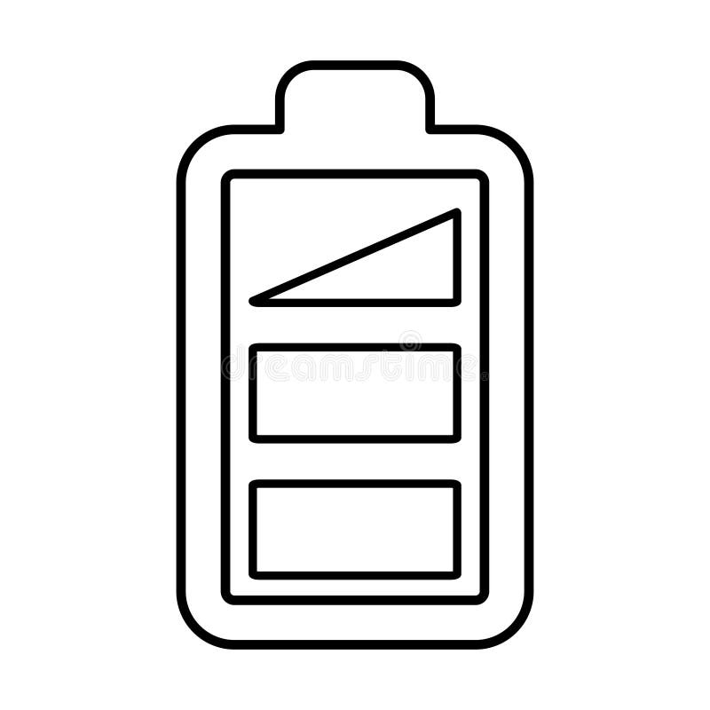 Half charge battery icon stock vector. Illustration of icon - 255710270