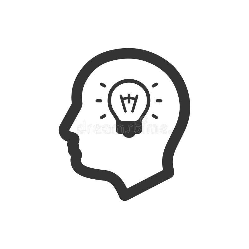 Intelligent Icon Vector Illustration. Flat Outline Cartoon. Artificial ...