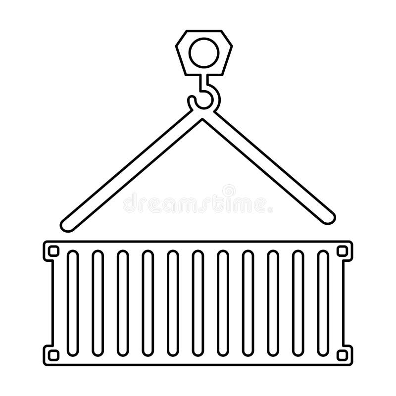 Loading Container Icon in Outline Style Stock Vector - Illustration of ...