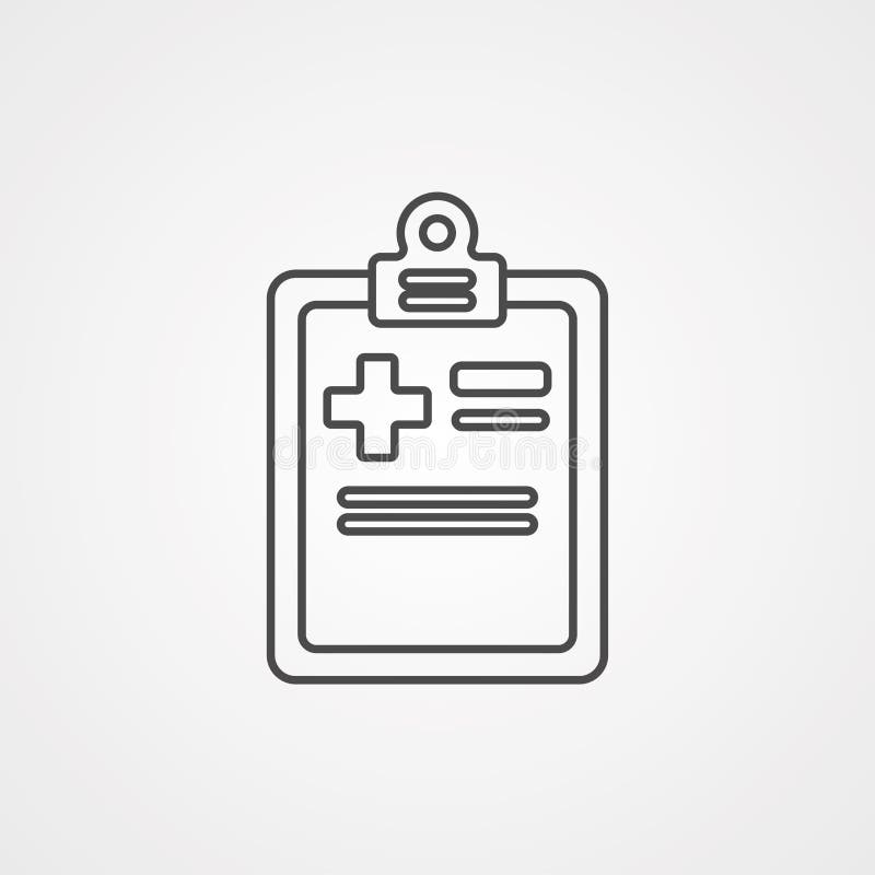 Medical History Vector Icon Sign Symbol Stock Vector - Illustration of ...