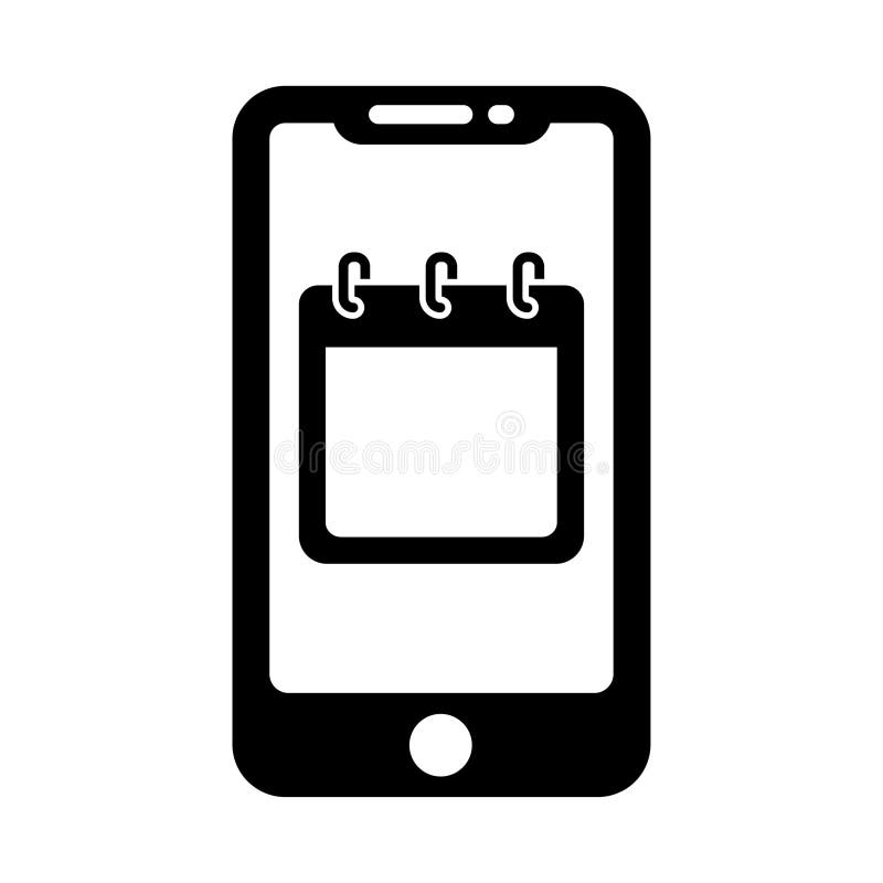 Mobile Calendar Icon stock vector. Illustration of sign - 308137500