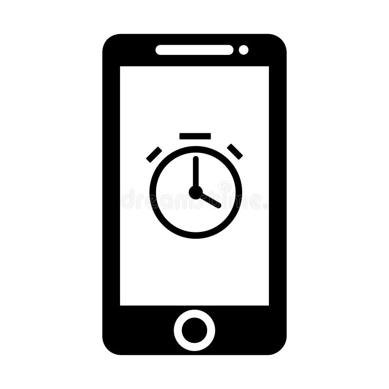 Mobile Clock Icon stock vector. Illustration of time - 240916290