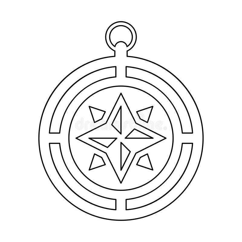 Navigation Compass Icon in Outline Style Stock Illustration ...