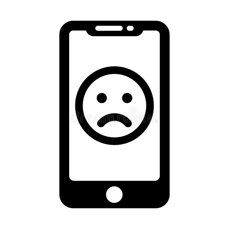 Negative Reaction on Mobile Icon Stock Vector - Illustration of icon ...