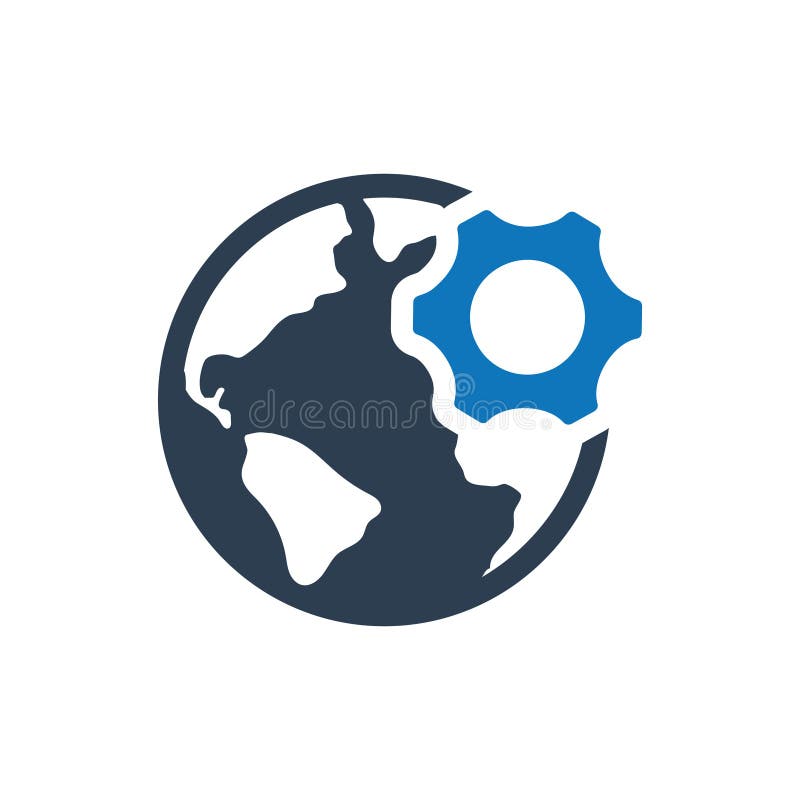 Global / Network Solution Icon Stock Vector - Illustration of settings ...