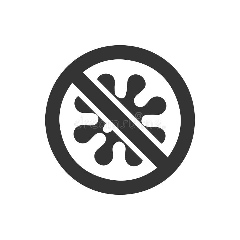 No Germs Warning Icon stock vector. Illustration of vector - 111368927