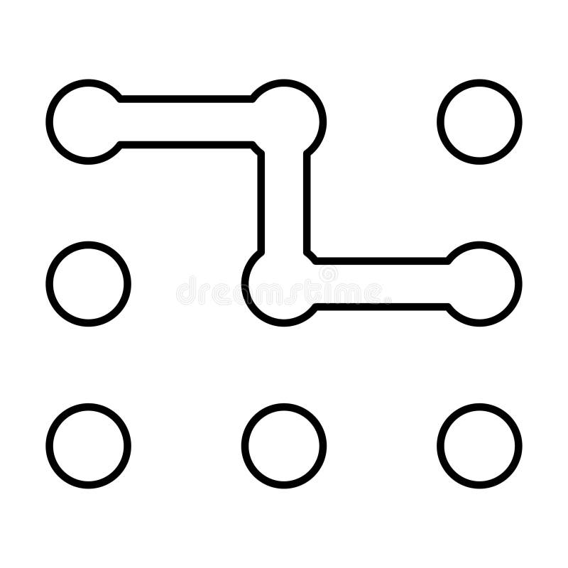 Pattern Lock Icon in Outline Style Stock Vector - Illustration of ...