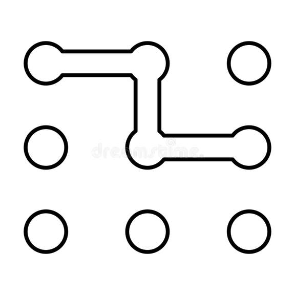 Pattern Lock Icon in Outline Style Stock Vector - Illustration of ...