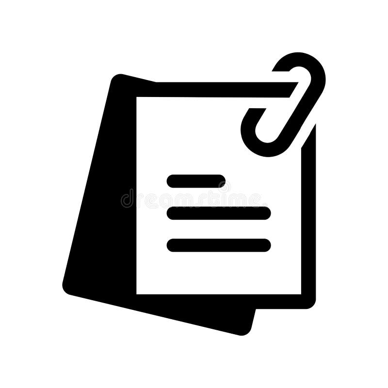 Post-it Notes, Sticky Note Black Icon Stock Vector - Illustration of ...