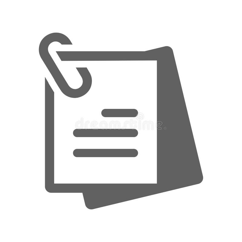 Post-it Notes, Sticky Note Black Icon Stock Vector - Illustration of ...