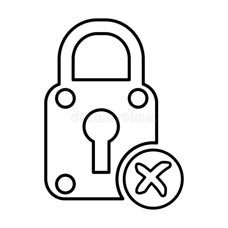 Remove Lock Icon in Outline Style Stock Vector - Illustration of ...