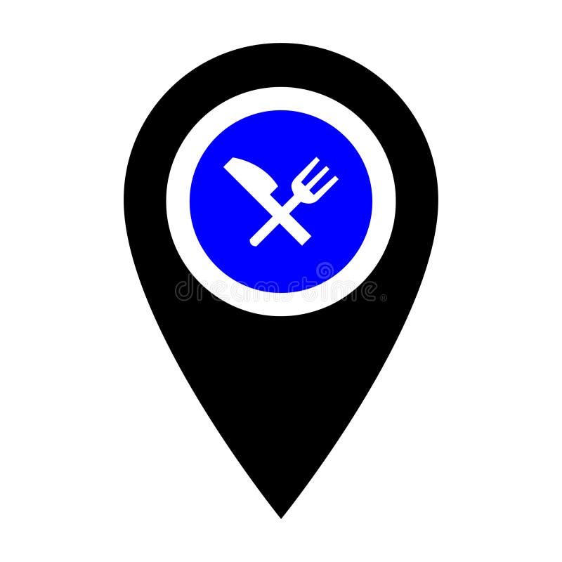 Restaurant Location Icon stock vector. Illustration of point - 270575369