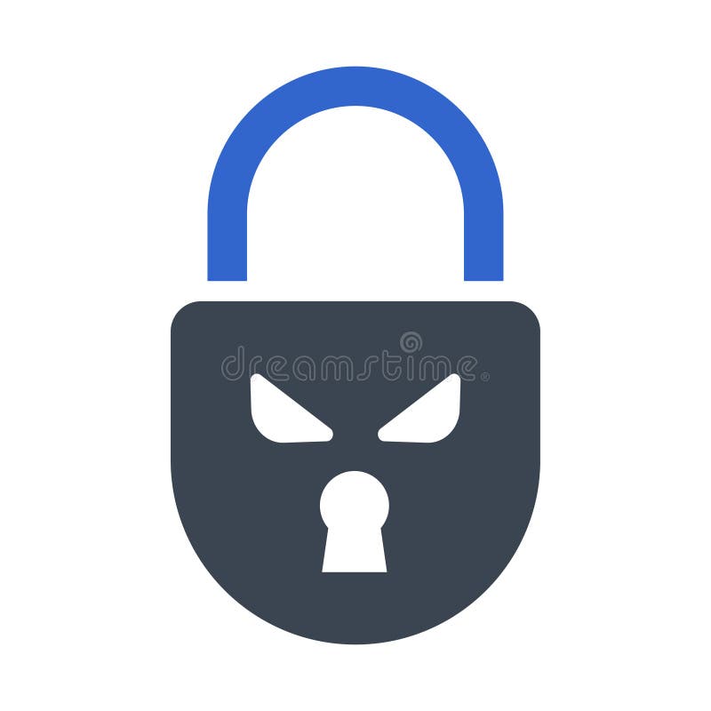 Scary Lock icon stock vector. Illustration of devil - 260609748
