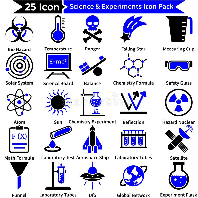 Science and Experiments Icon Pack Stock Vector - Illustration of star ...