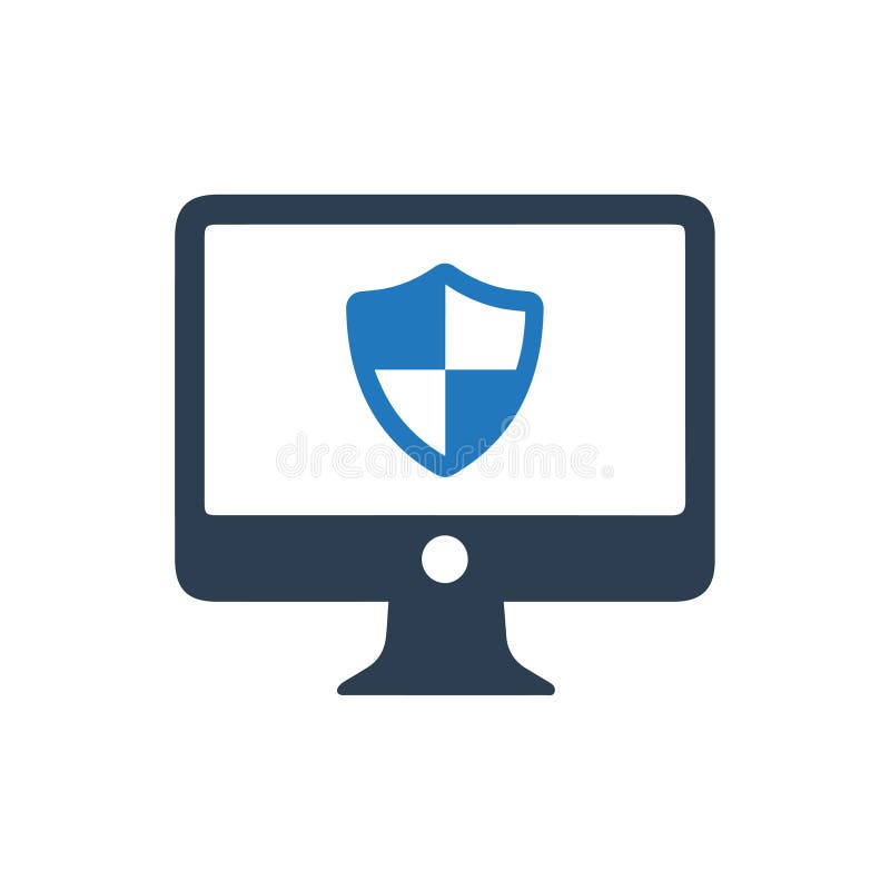 Computer secure icon stock vector. Illustration of vector - 111770148