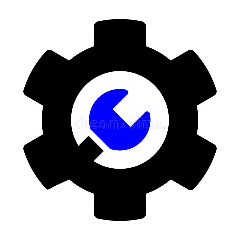 Support Wrench Cog Icon stock vector. Illustration of vector - 198761344