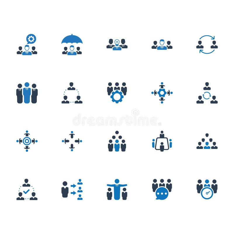 Teamwork Icons - Blue Version Stock Vector - Illustration of connection ...