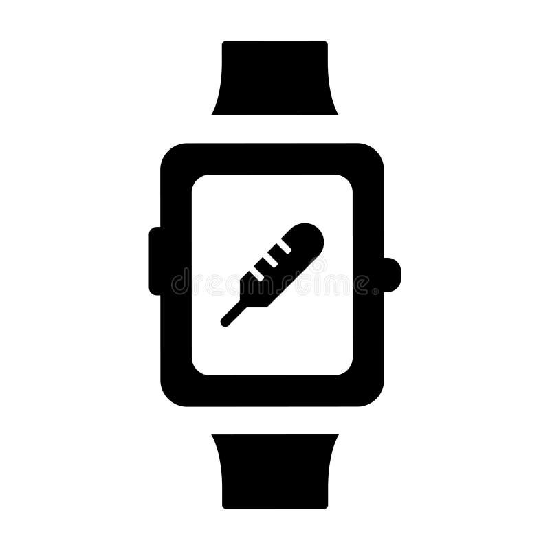 Temperature Smart Watch Icon Stock Vector - Illustration of designed ...