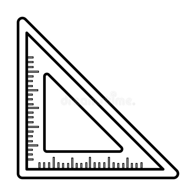 Triangle Ruler Icon in Line Style Stock Vector - Illustration of scale ...