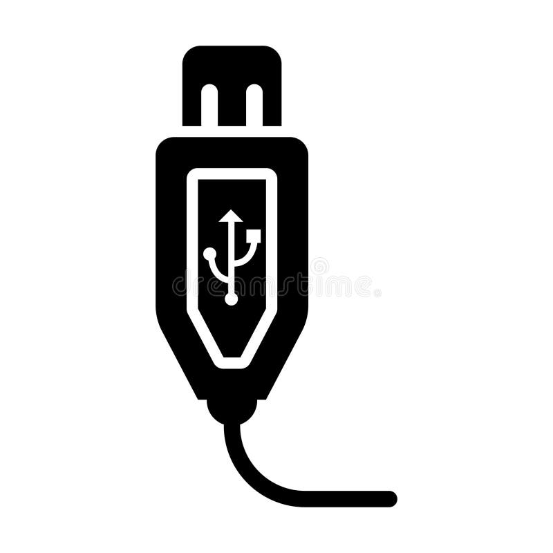 USB Cable Icon stock illustration. Illustration of vector - 366374470