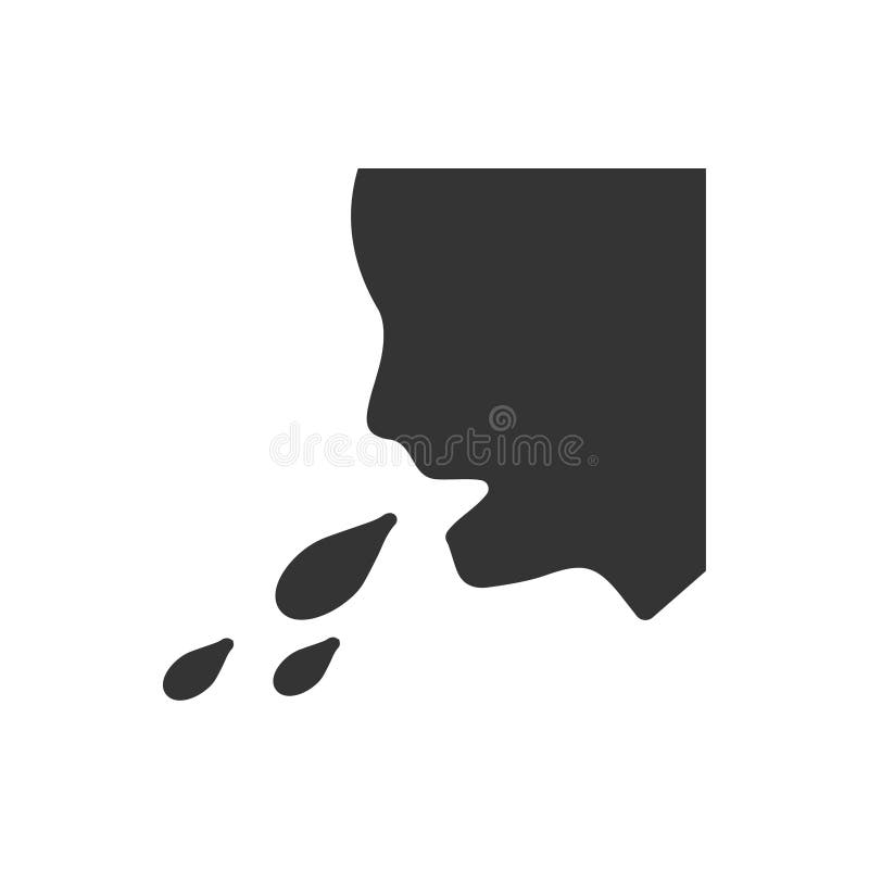 Vomiting Icon. Man Puking. Stroke Symptom. Vector Illustration. Stock ...