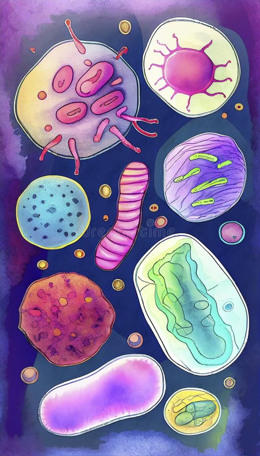 Beautiful Microworld, Close-up View of Microorganisms, Illustration ...