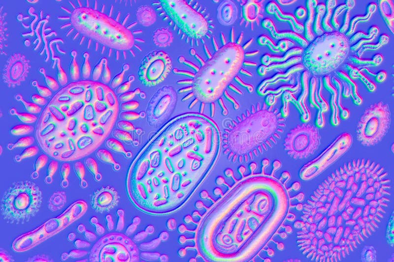 Beautiful Microworld, Close-up View of Microorganisms, Generative Ai ...