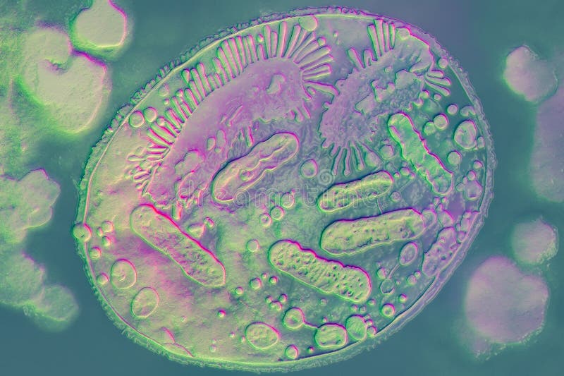 Beautiful Microworld, Microbes of Different Shapes, 3D Illustration ...