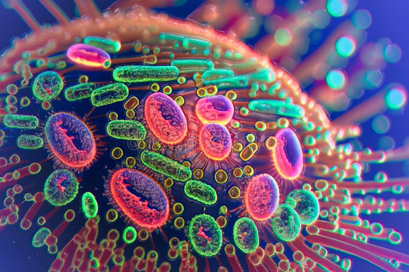 Beautiful Microworld, Microbes of Different Shapes, Illustration Stock ...