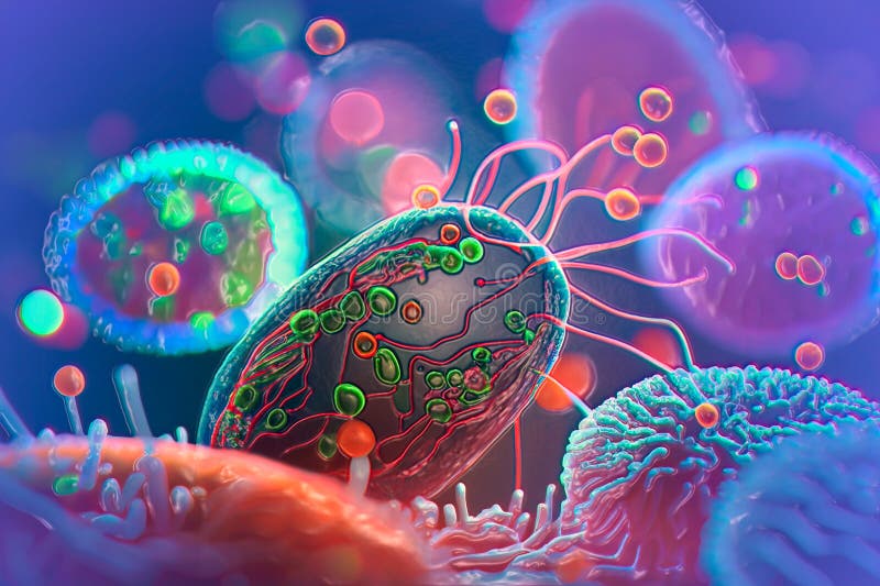 Beautiful Microworld, Microbes of Different Shapes, Illustration Stock ...
