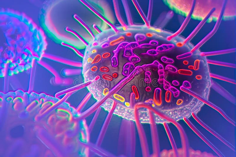 Beautiful Microworld, Microbes of Different Shapes, Illustration Stock ...