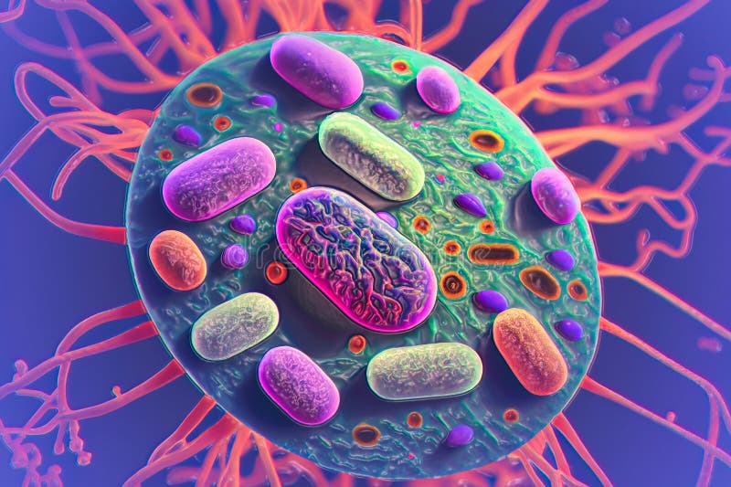 Beautiful Microworld, Microbes of Different Shapes, Illustration Stock ...