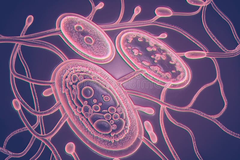 Beautiful Microworld, Microbes of Different Shapes, Illustration Stock ...