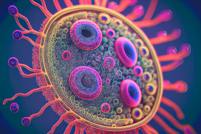 Beautiful Microworld, Microbes of Different Shapes, Illustration Stock ...