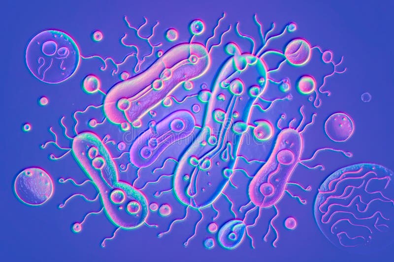 Beautiful Microworld, Microbes of Different Shapes, Illustration Stock ...