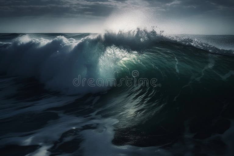 Beautiful and Mighty Ocean. Ocean Waters Stock Illustration ...
